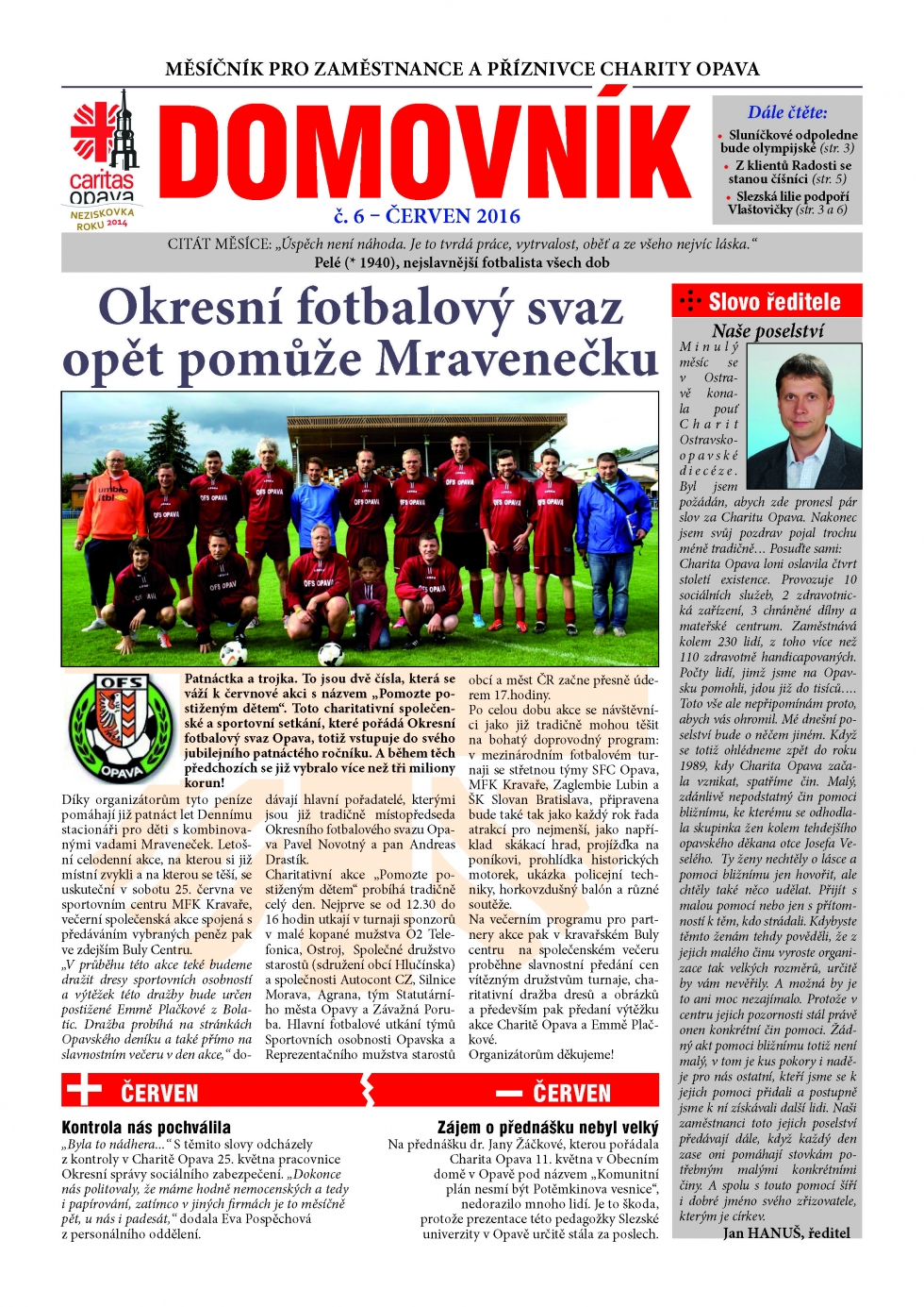 Nenechte si ujít červnový Domovník | Charita Opava Nenechte si ujít červnový Domovník | Charita Opava