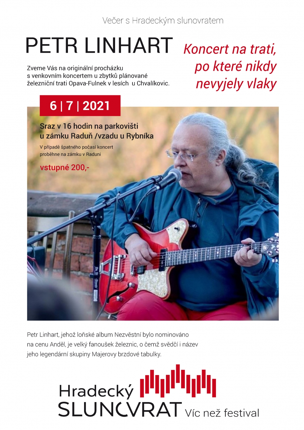 Petr Linhart zahraje 6. července pro Radost, vstupenky jsou stále k ...